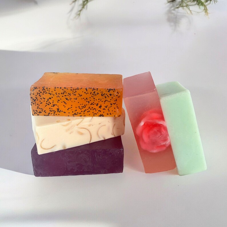 Set of 5 Natural Soap, Lavender, Tea Tree, Turkish Bath, Goat Milk ...
