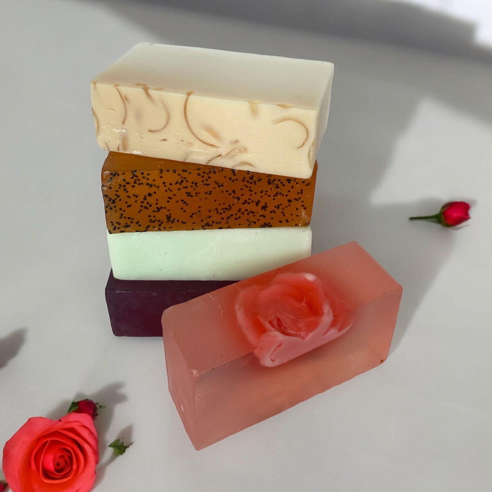 Set of 5 Natural Soap, Lavender, Tea Tree, Turkish Bath, Goat Milk ...