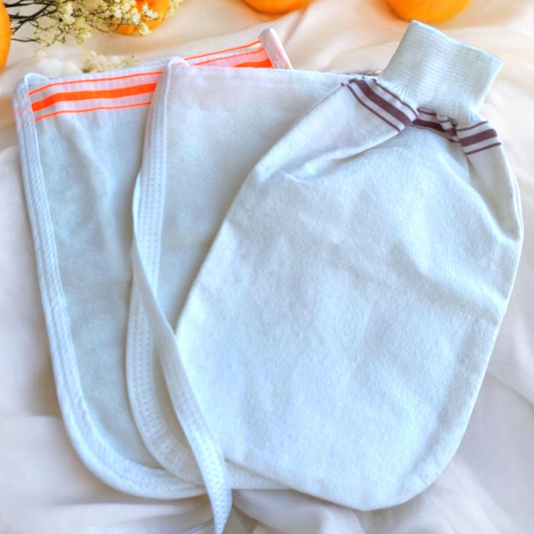 Turkish Bath Set, Natural Care Bath Mitt Body Scrub, Skin Care Gift ...