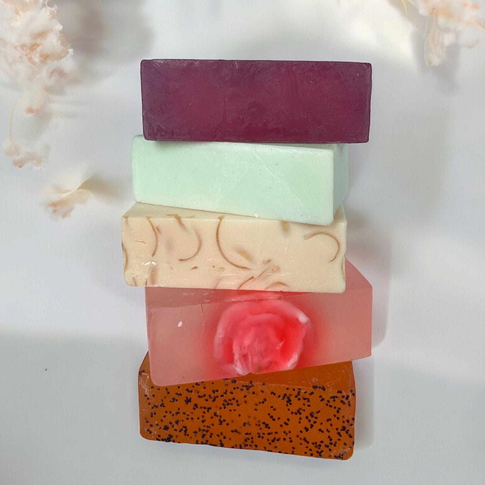 Set of 5 Natural Soap, Lavender, Tea Tree, Turkish Bath, Goat Milk ...