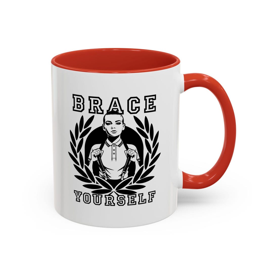 Brace Yourself Graphic Coffee Mug, Motivational Kitchen Decor - Etsy