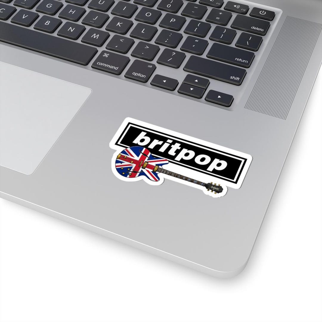 Britpop Union Jack Guitar Kiss-cut Sticker, Laptop Decals, Custom ...
