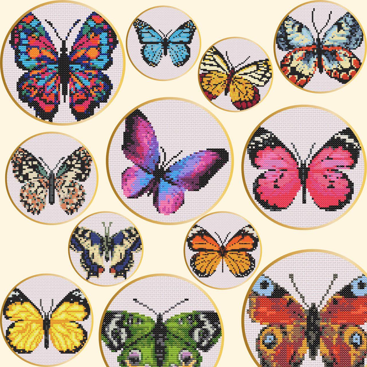 Butterfly Cross Stitch Pattern, Butterfly Embroidery Design, Tiny Mini ...