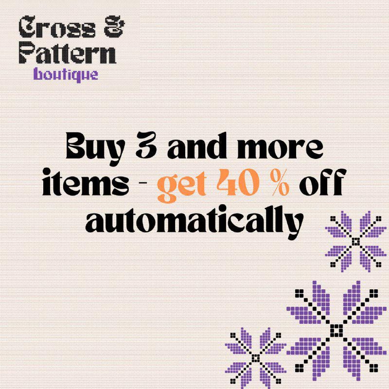 Set of 15 Modern Boho Cross Stitch Patterns, Abstract Nature Cross ...