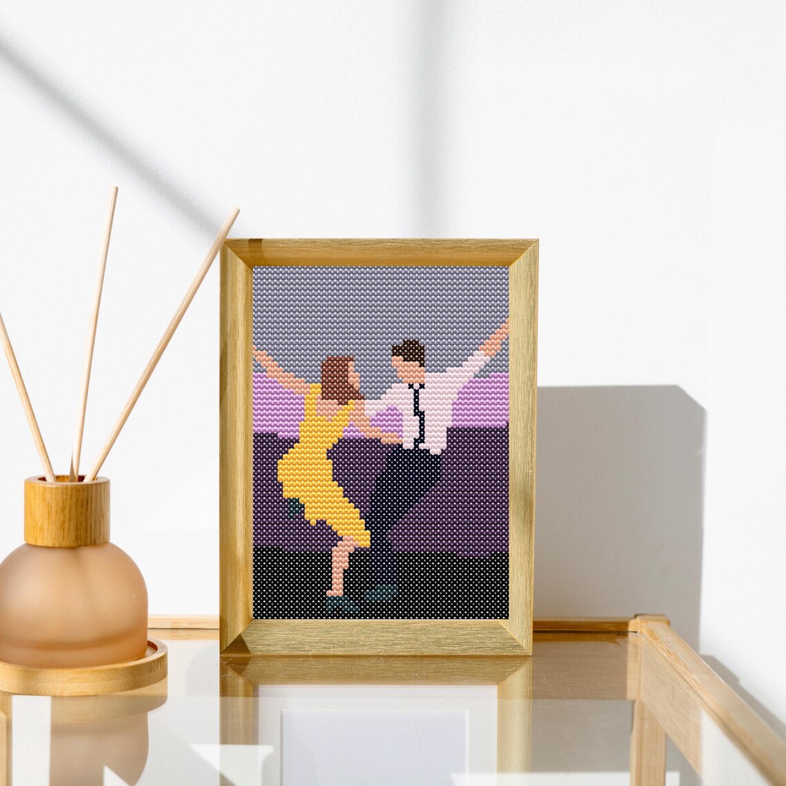 Movie Cross Stitch Pattern, Lalaland Cross Stitch, Valentine's Day Mini ...