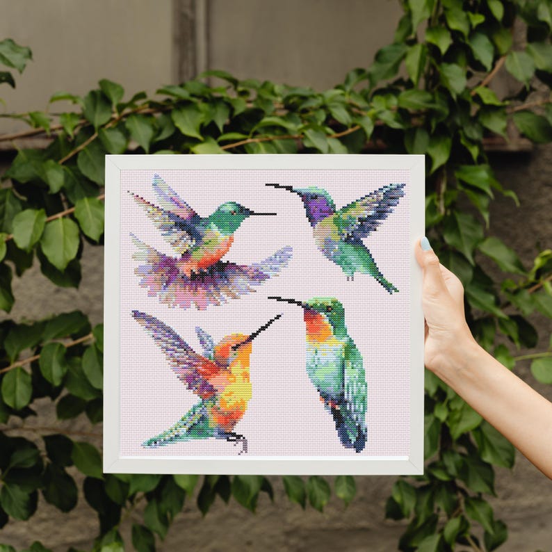 Hummingbird Cross Stitch Pattern, Bird Cross Stitch, Mini Cross Stitch ...
