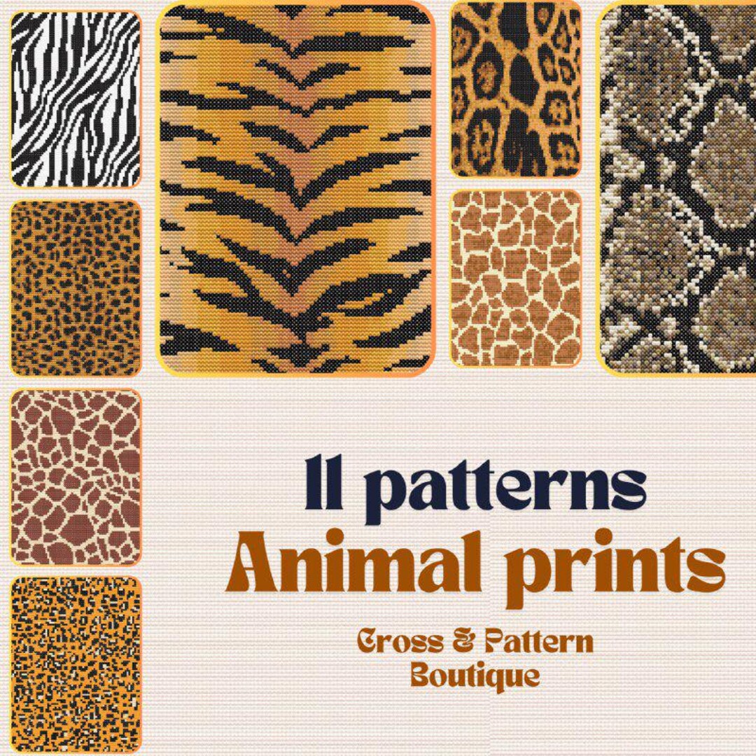 Wild Animal Cross Stitch Pattern PDF, Jungle Safari Animals Cross ...