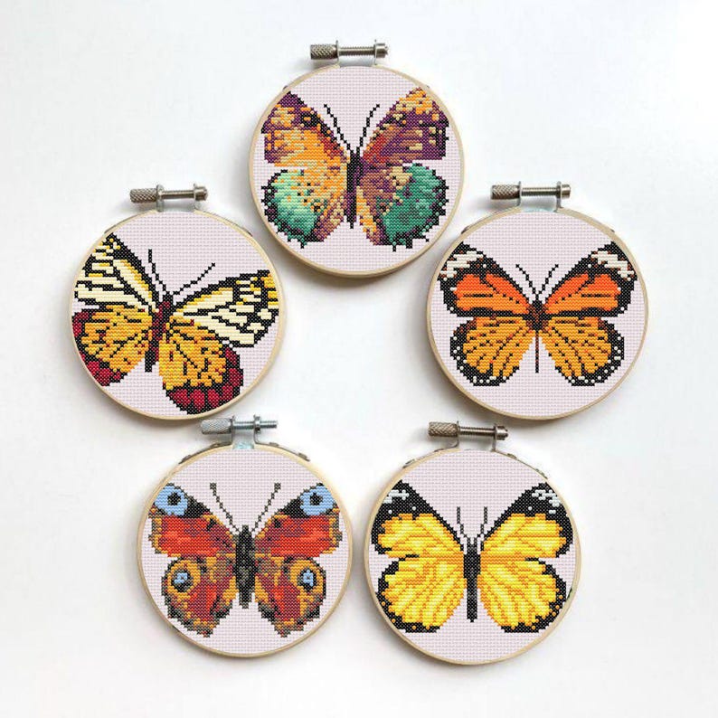 Butterfly Cross Stitch Pattern, Butterfly Embroidery Design, Tiny Mini ...