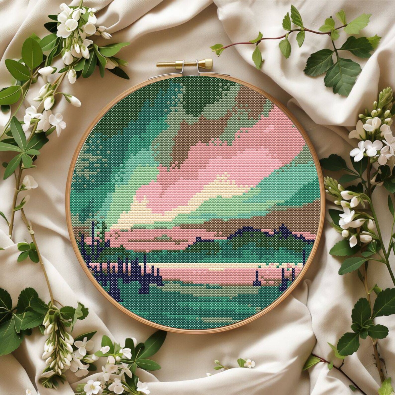 Northern Lights Cross Stitch Pattern, Aurora Borealis Cross Stitch ...