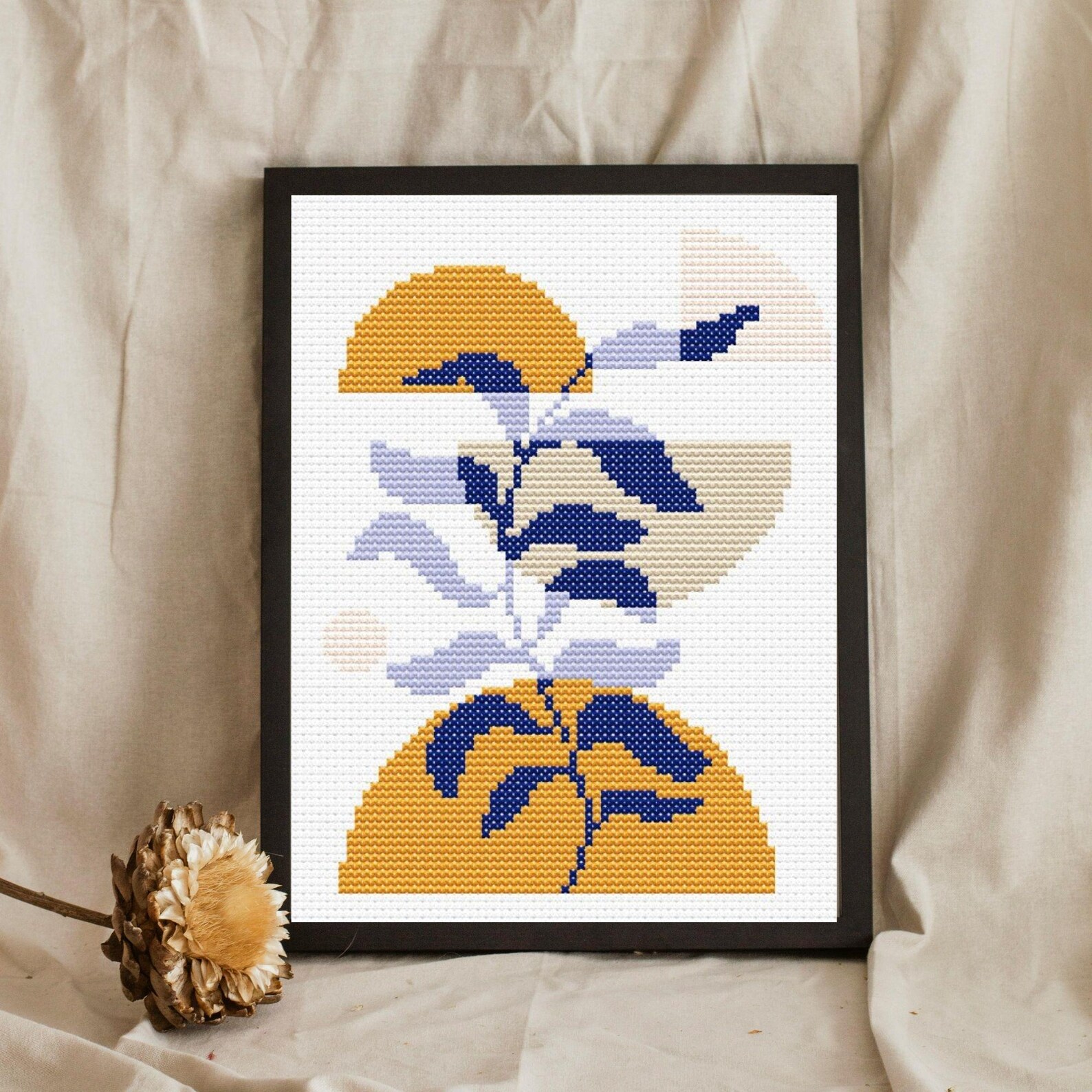 Set of 3 Modern Boho Cross Stitch Patterns, Tropical Geometric Boho ...