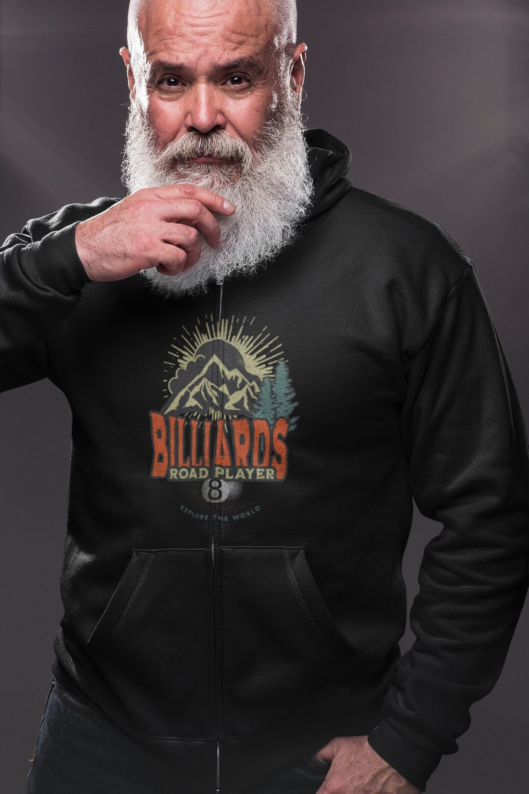 Custom Road Player 8 Ball Front Zip up Hoodie, Streetwear Shirt, Dad ...