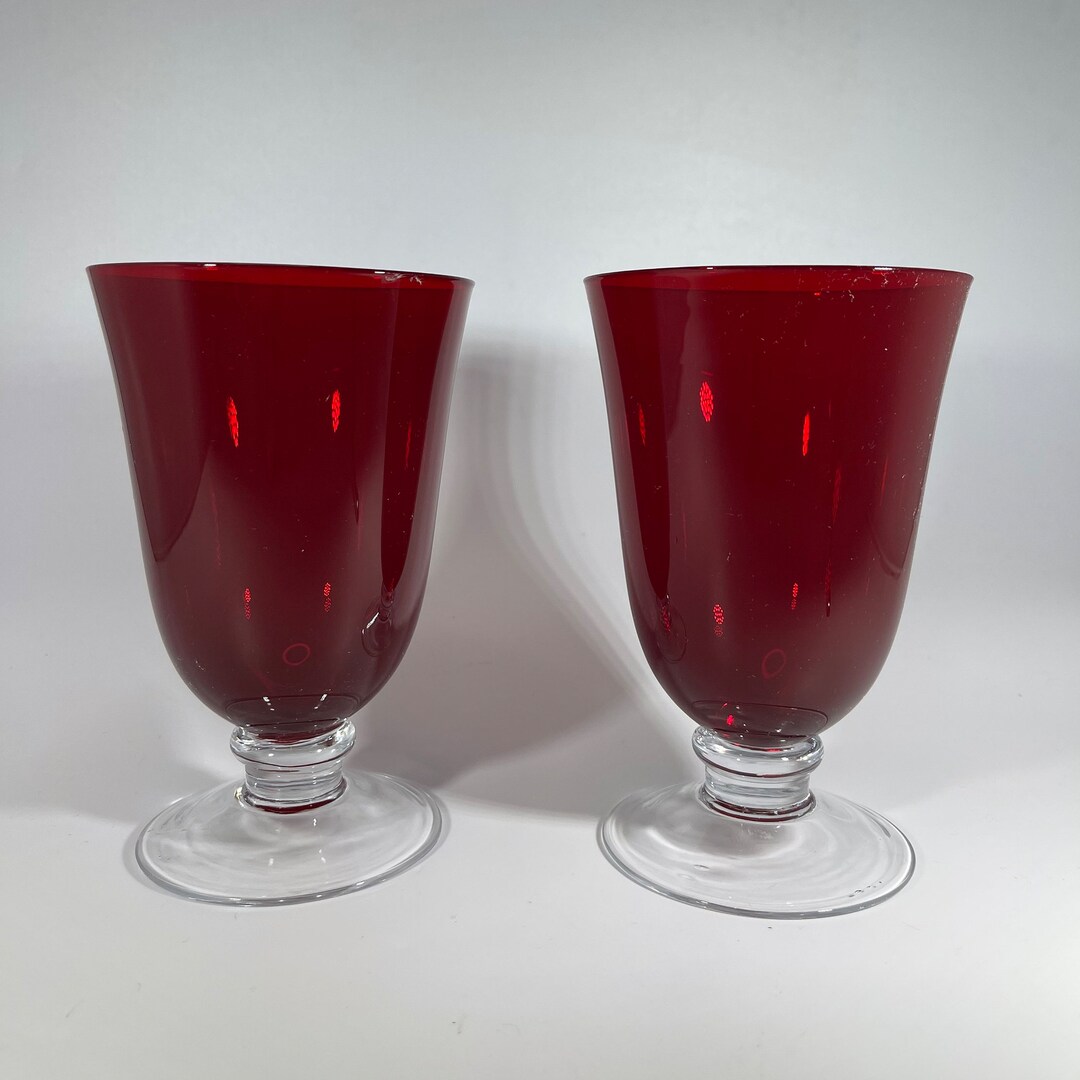 Lenox Ruby Red Holiday Gem 5-3/4 Tall Wine or Water Goblets set of 2 - Etsy