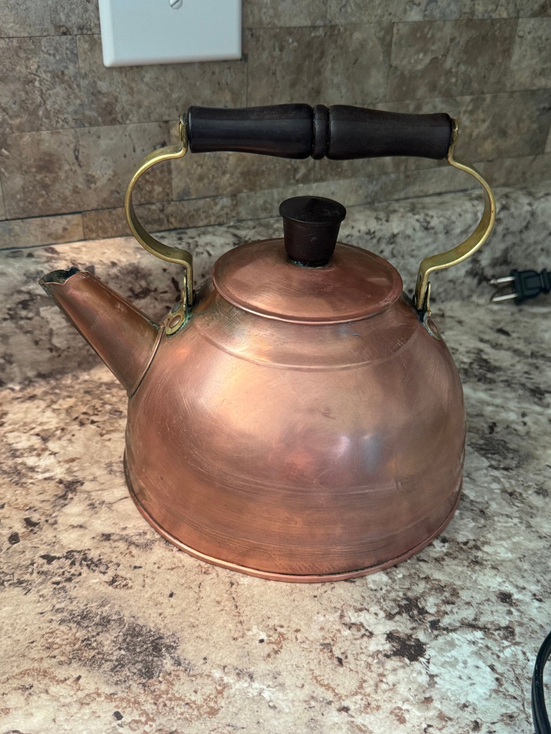 Revere Ware 1801 Copper Tea Kettle With Wooden Handle and Knob. Rome ...