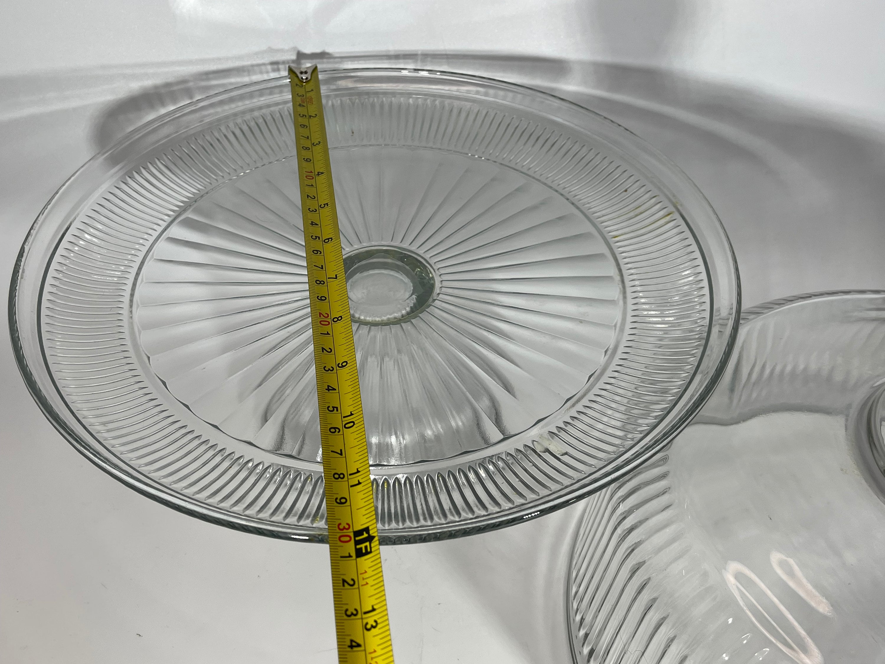 Vintage Ribbed Glass Cake Stand With Dome, Anchor Hocking Punch Bowl - Etsy
