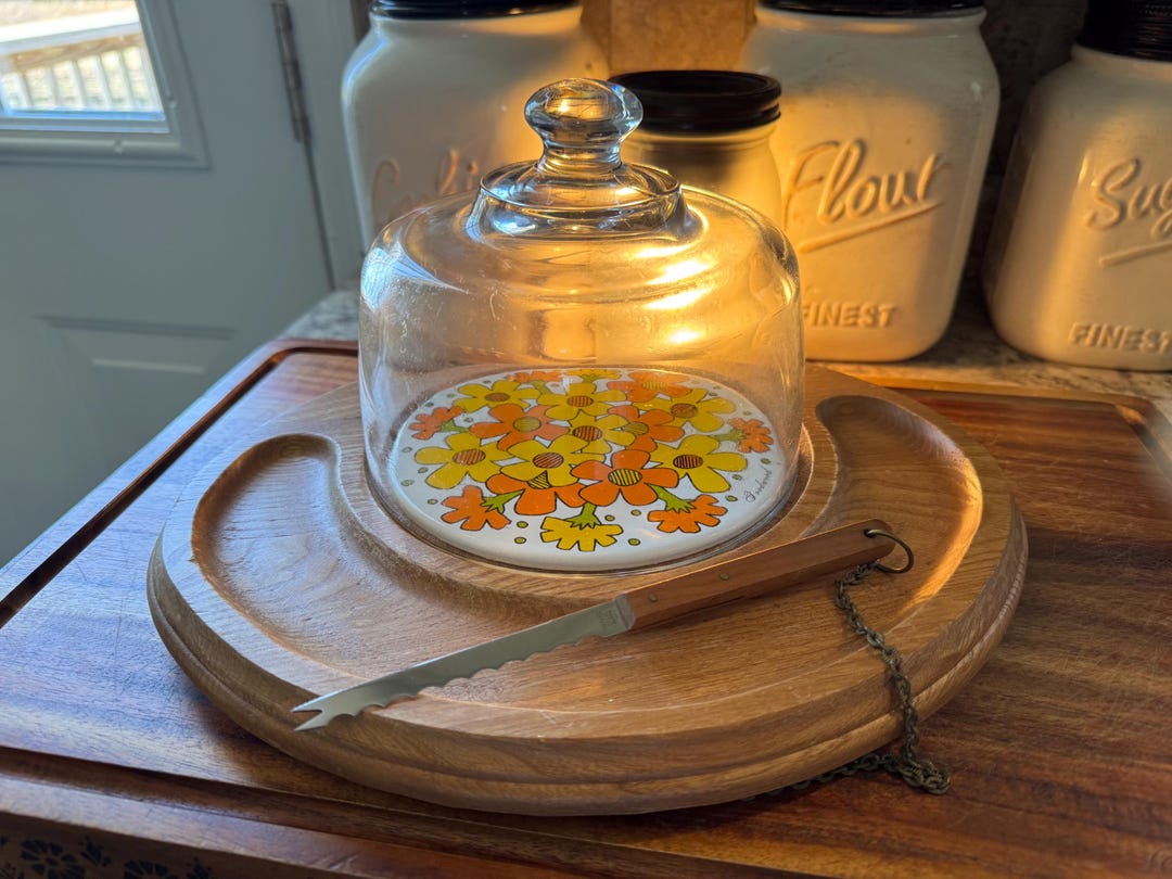 Vintage Goodwood Wood Cheese/snack Tray With Cloche and Knife. Vintage ...