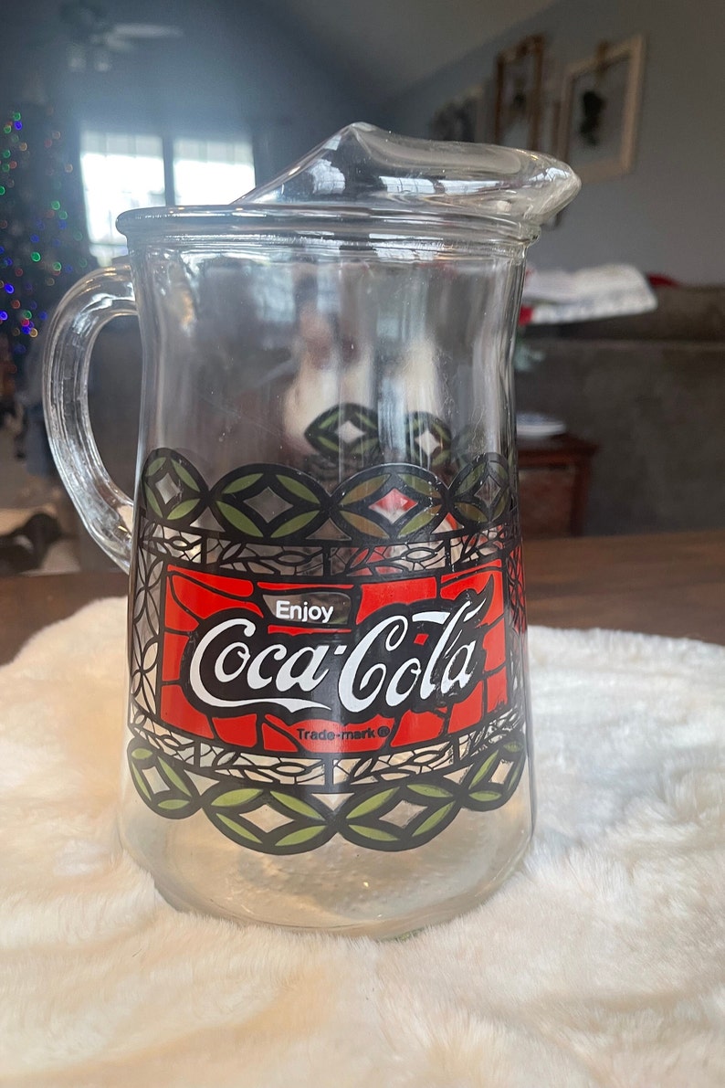 Vintage Coca-cola Pitcher - Tiffany Style - Etsy