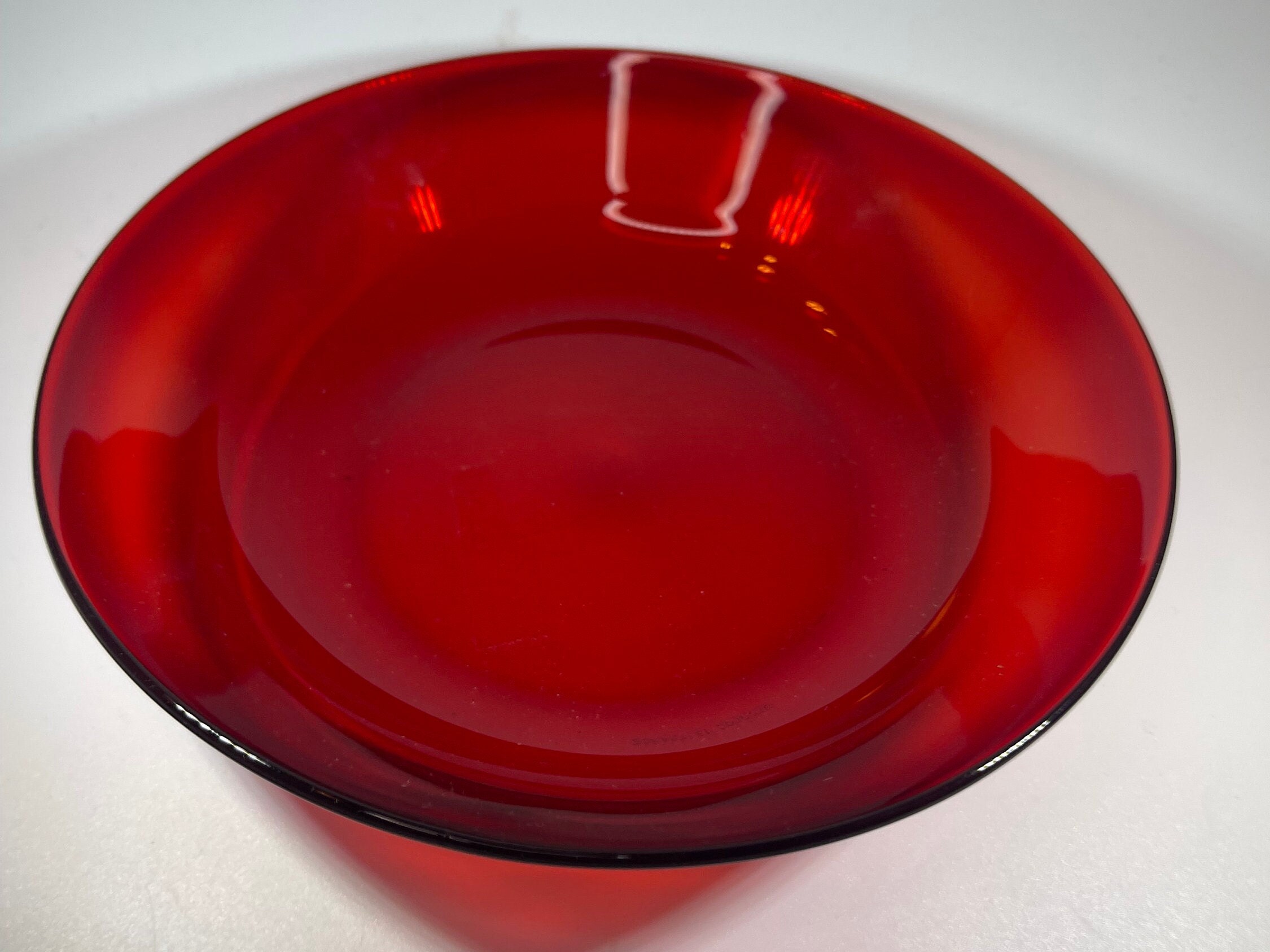 Vintage Ruby Red Glass 8" Serving Bowls (set of Two) - Made in France ...