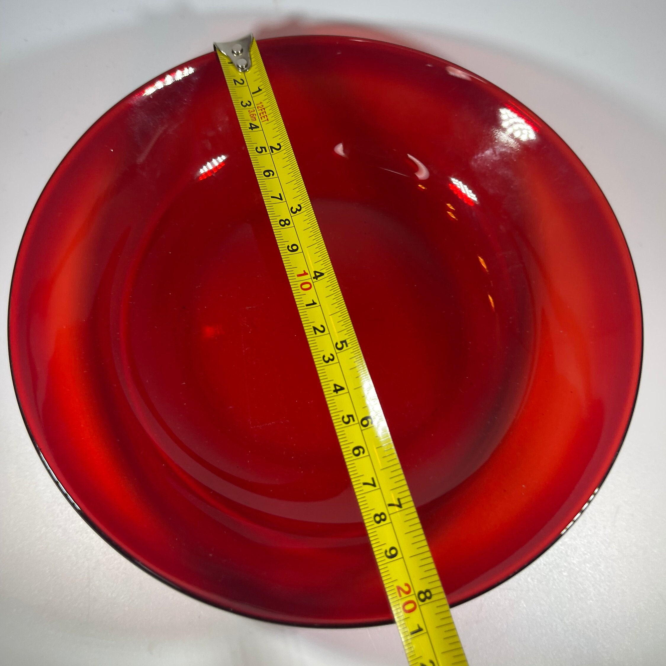 Vintage Ruby Red Glass 8" Serving Bowls (set of Two) - Made in France ...