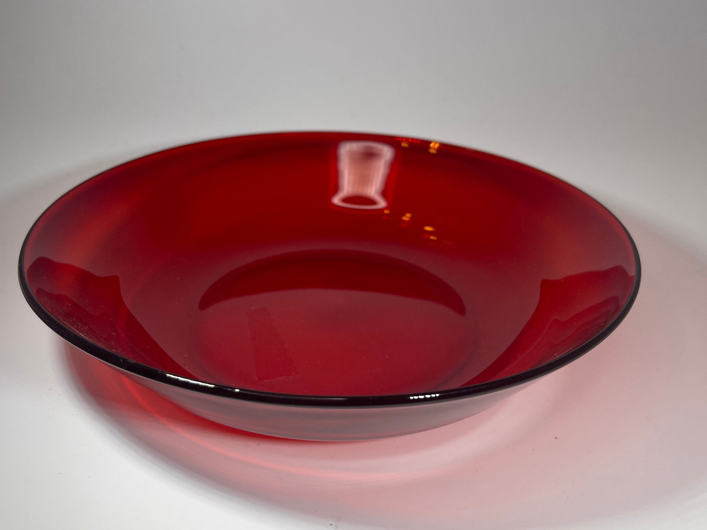 Vintage Ruby Red Glass 8" Serving Bowls (set of Two) - Made in France ...