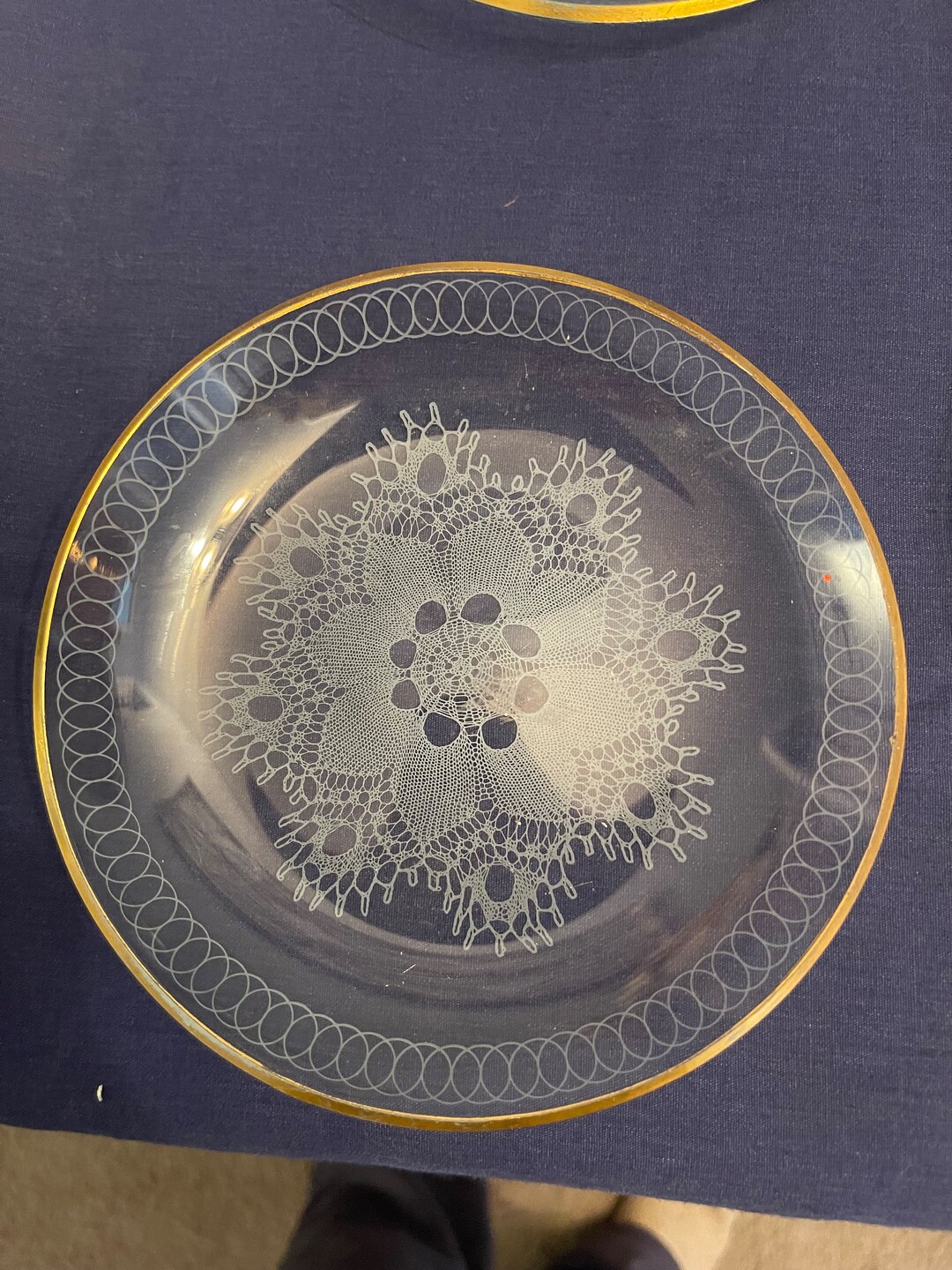 Vintage Clear Lace Doily With Gold Trim Plate Set of 4 Plates - Etsy