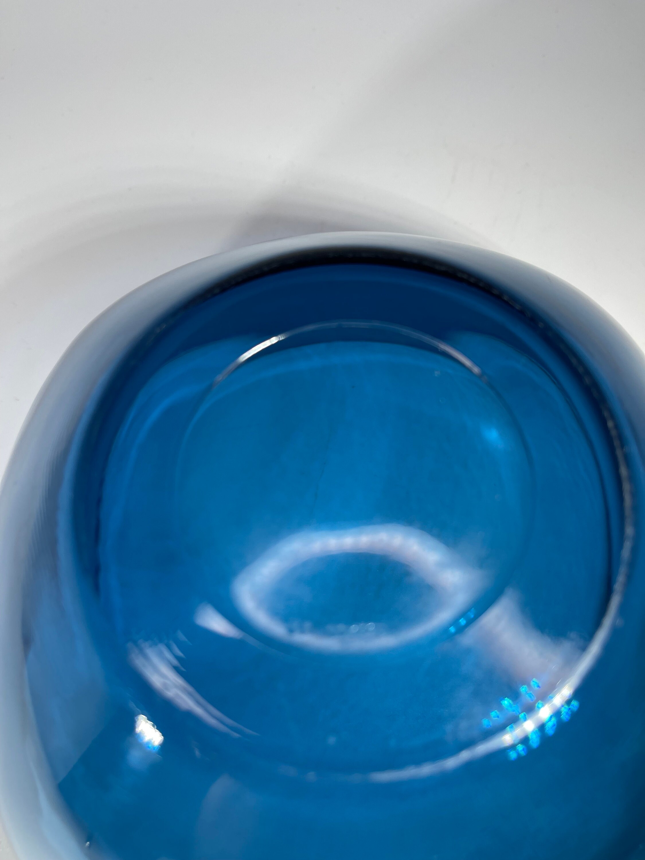 French Blue Vereco Glass Large Serving Bowl Vintage Blue French Vereco Glass Vintage - Etsy