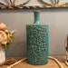 Vintage Handmade Cerulean Chinese Porcelain Floral Embossed Celadon ...