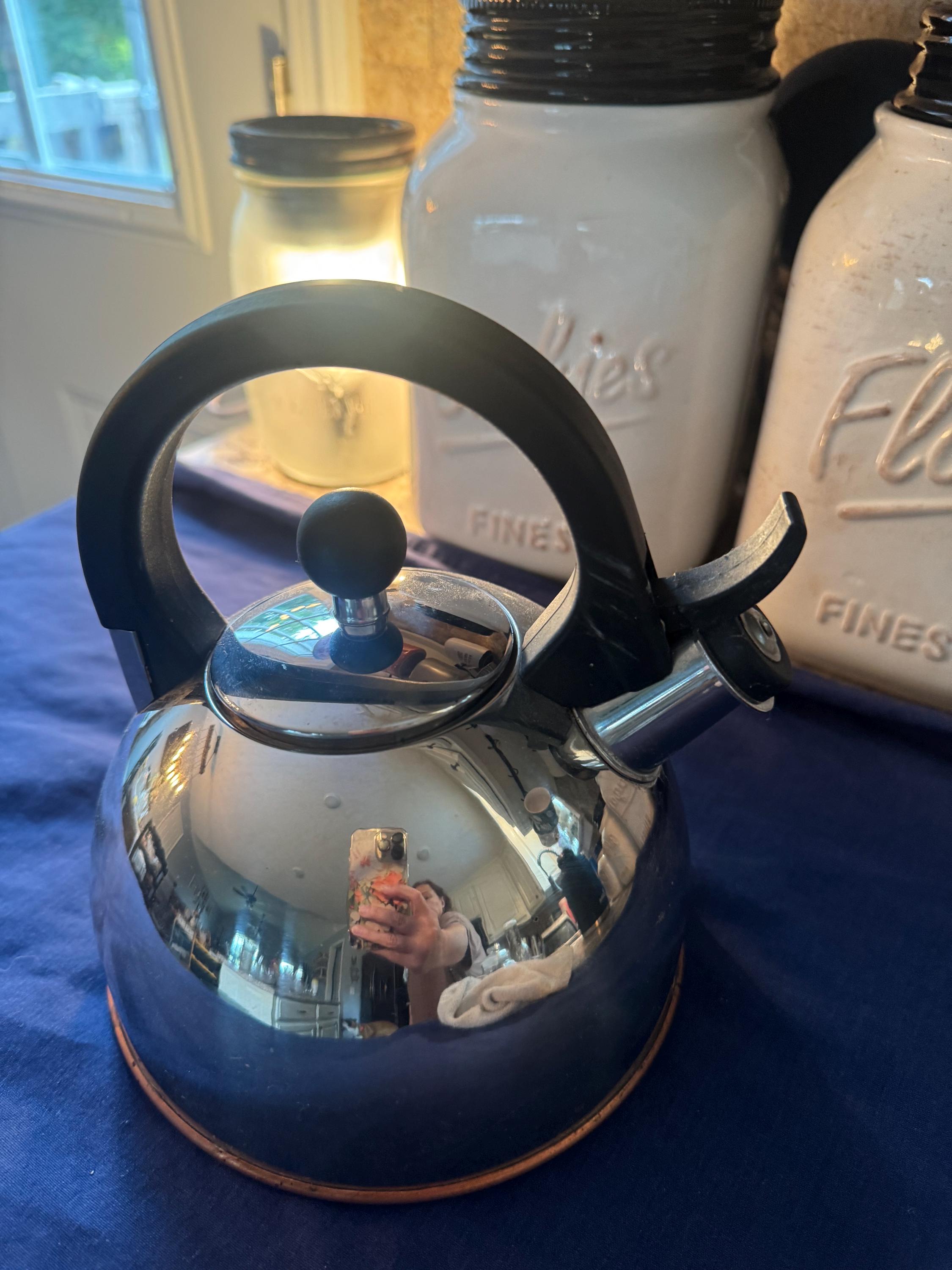 Vintage Copco Whistling Teapot Tea Kettle Stainless Steel With Ciller ...