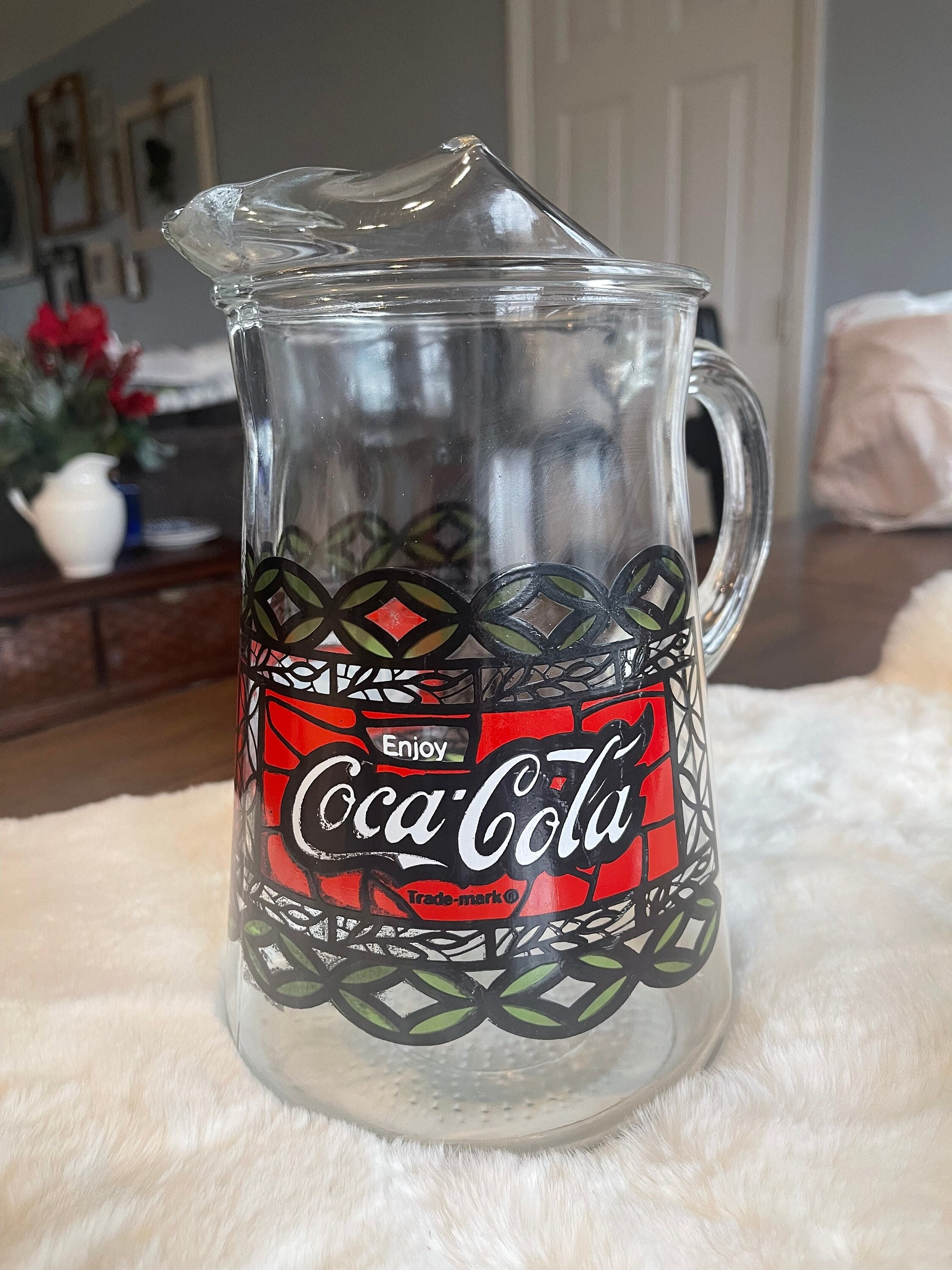 Vintage Coca-cola Pitcher - Tiffany Style - Etsy
