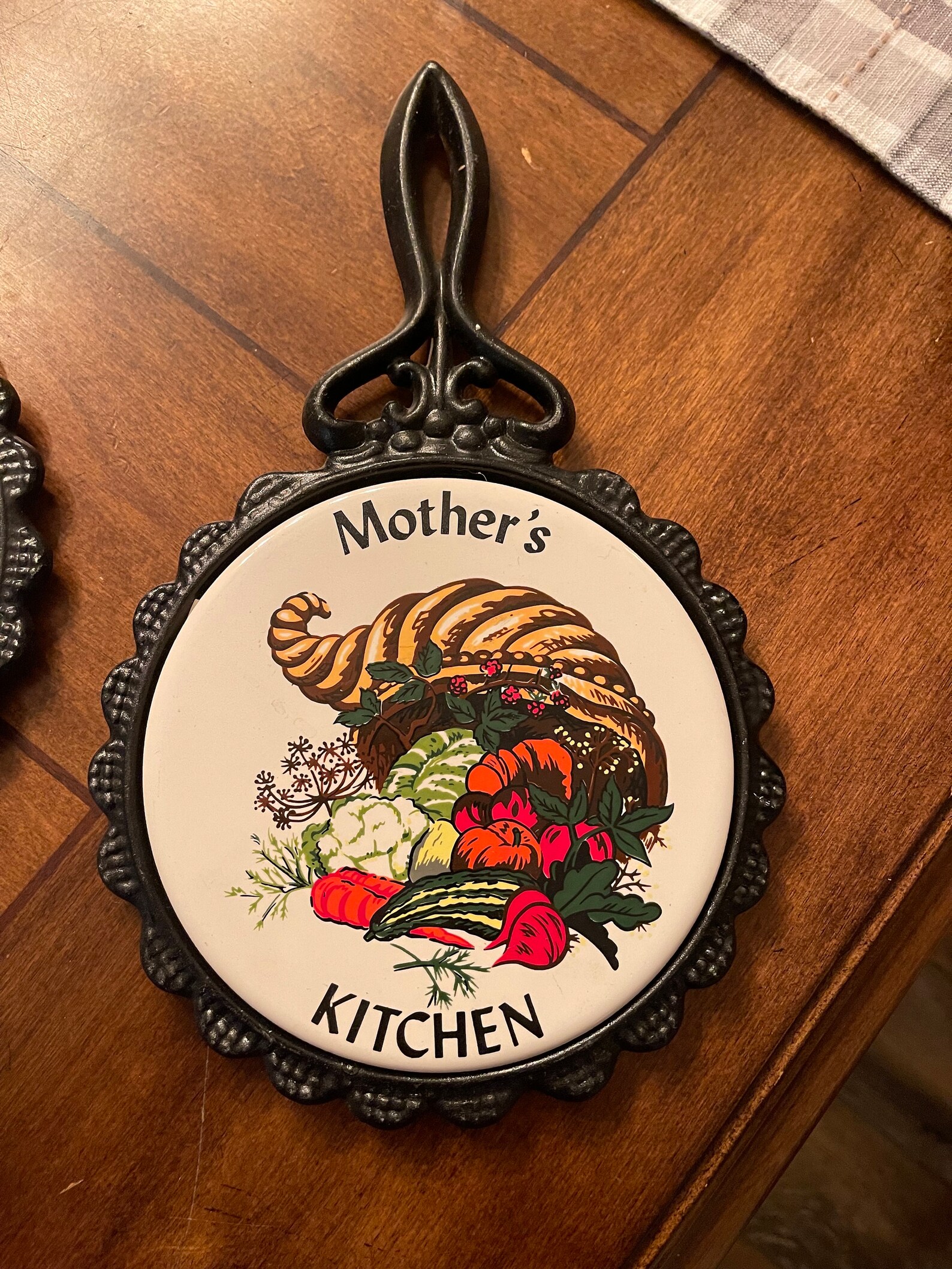 Vintage MCM Cast Iron and Tile Trivet Mother's Kitchen Mom's Kitchen ...