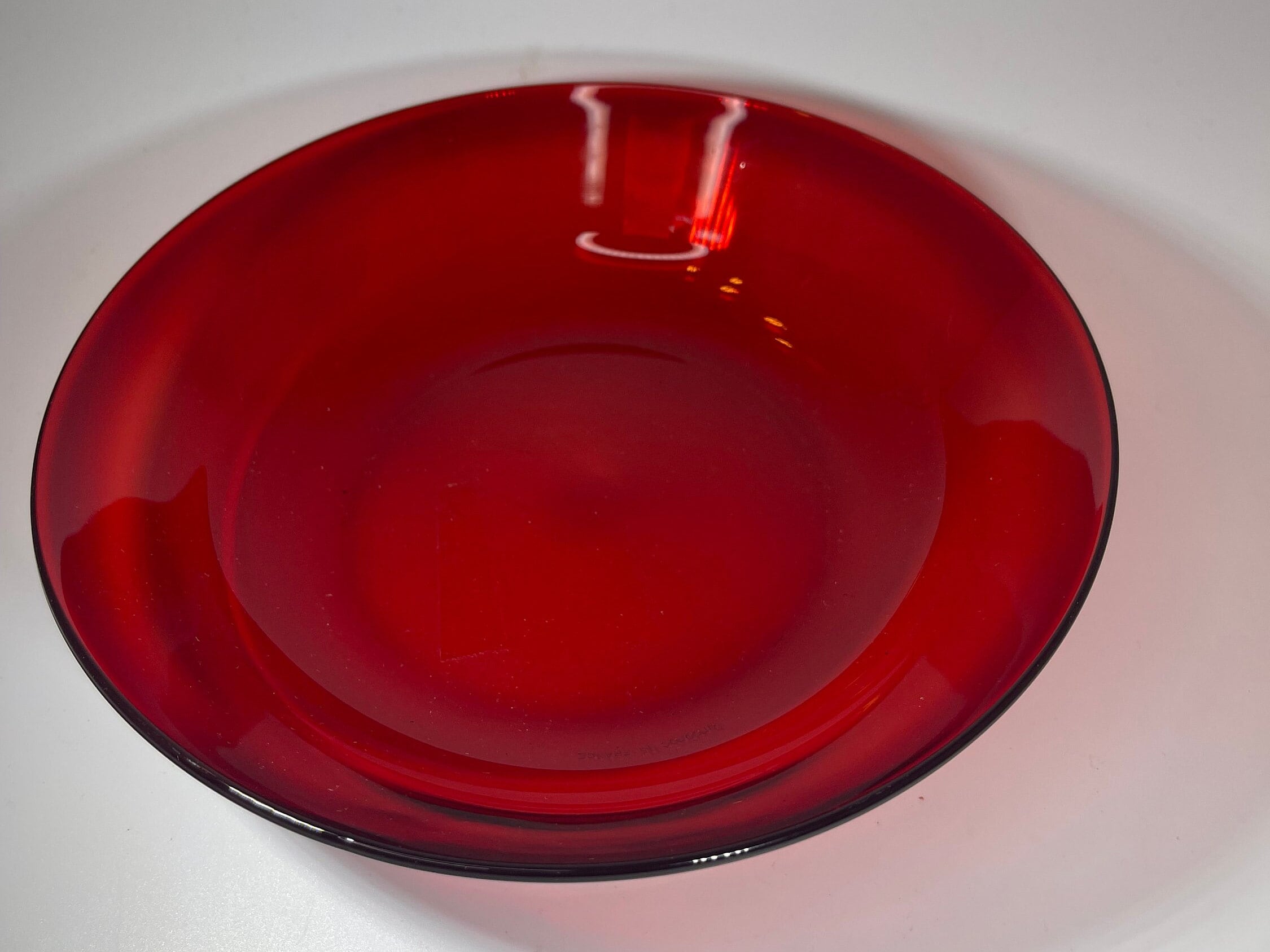 Vintage Ruby Red Glass 8" Serving Bowls (set of Two) - Made in France ...