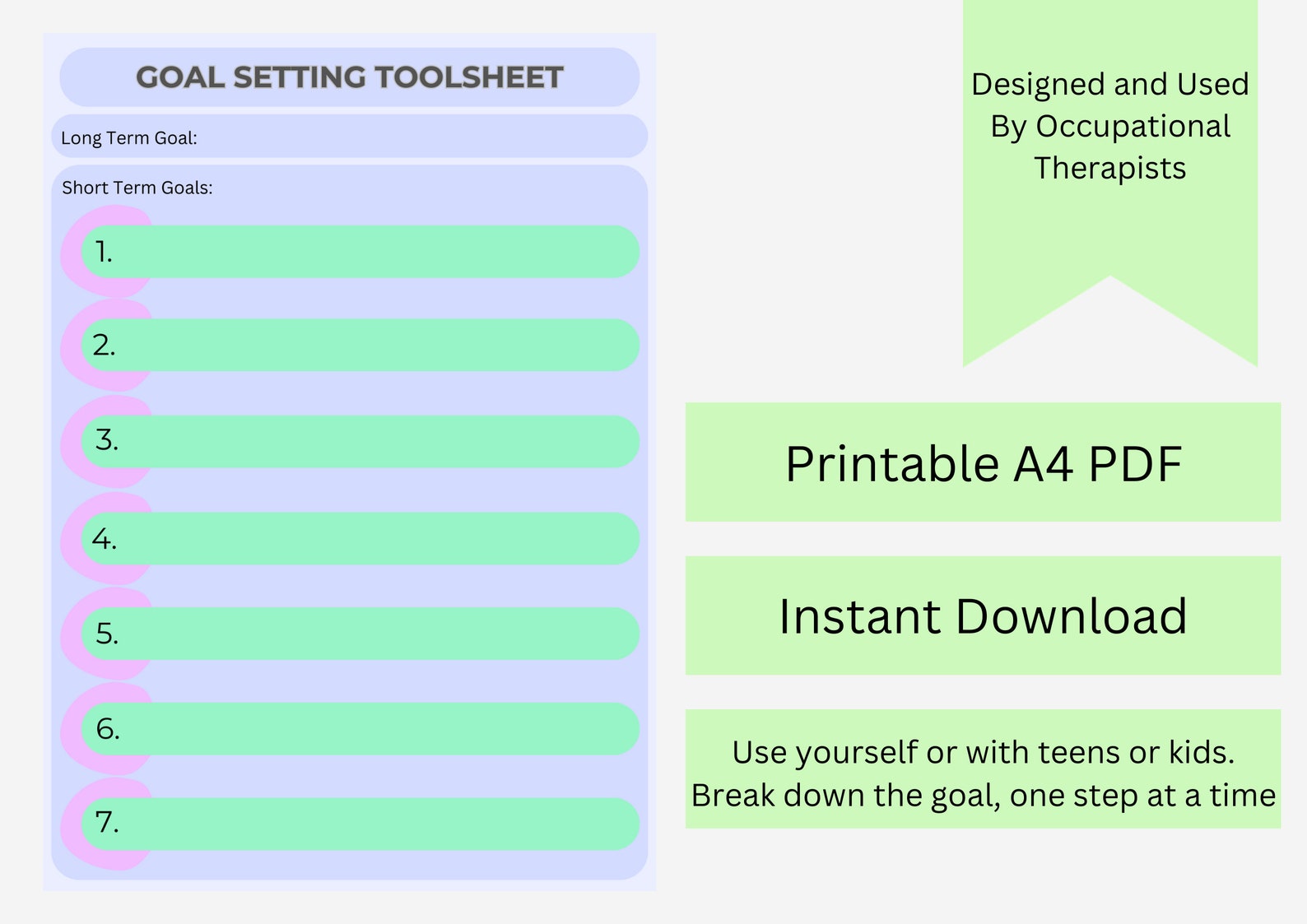 Printable Goal Setting Worksheet, Goal Tracker 2024 - Etsy
