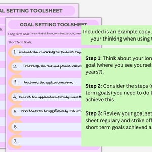 Printable Goal Setting Tool Sheet, Worksheet for Life Goals - Etsy