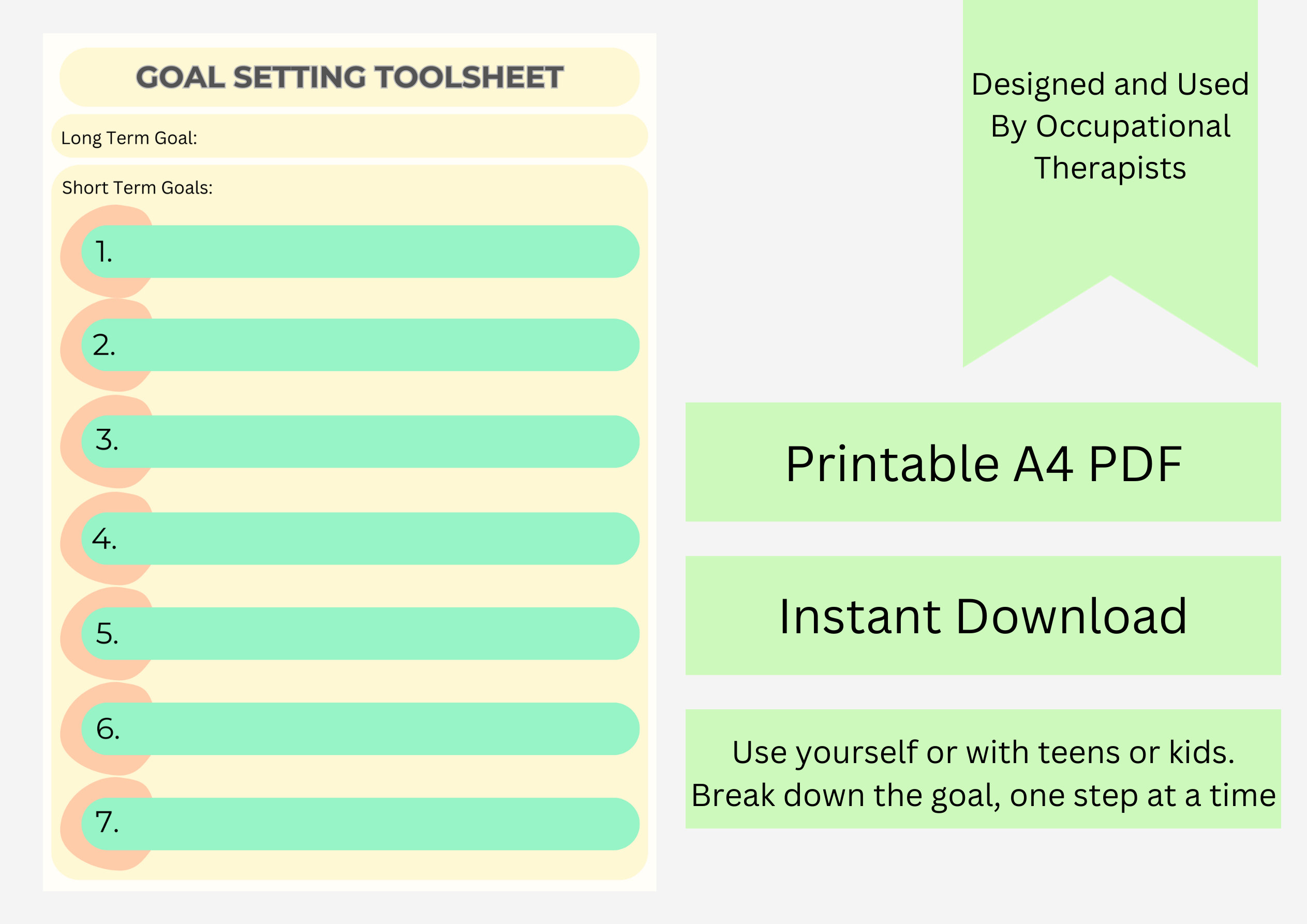 Printable Goal Setting Tool Sheet, Goal Planner 2024 - Etsy