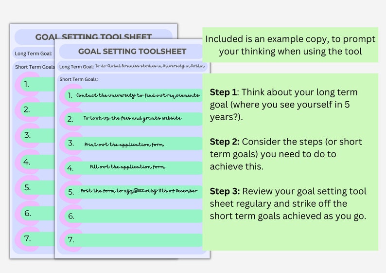 Printable Goal Setting Worksheet, Goal Tracker 2024 - Etsy