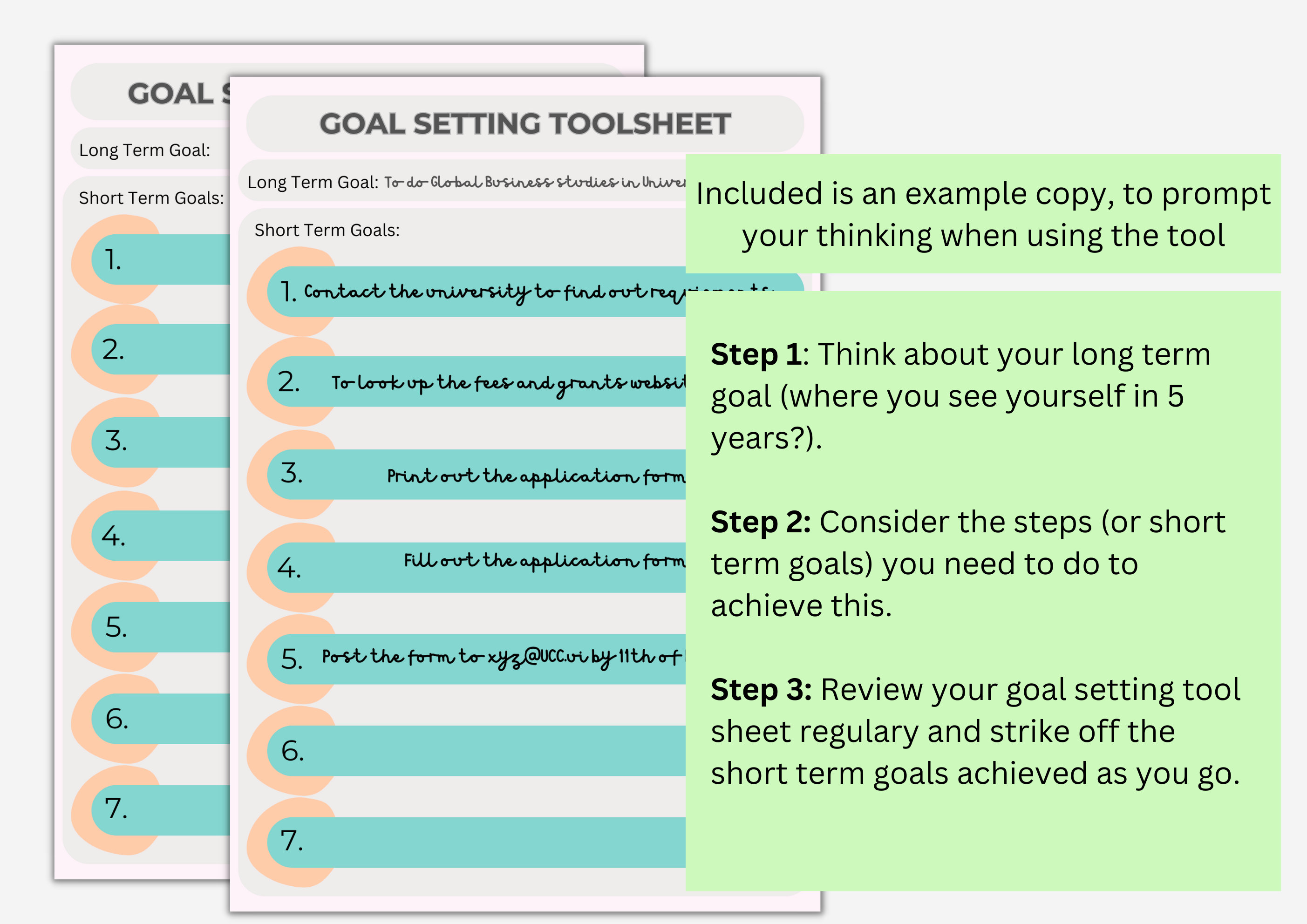 Printable Goal Planner Tool, Goal Setting Worksheet - Etsy