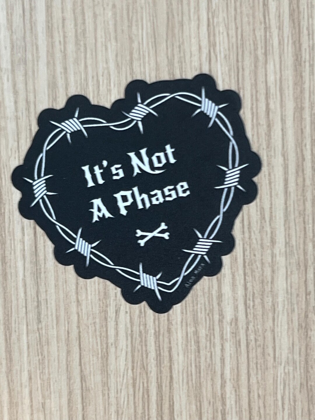 It's Not a Phase Gothic Black Heart Vinyl Sticker White Barbed Wire ...