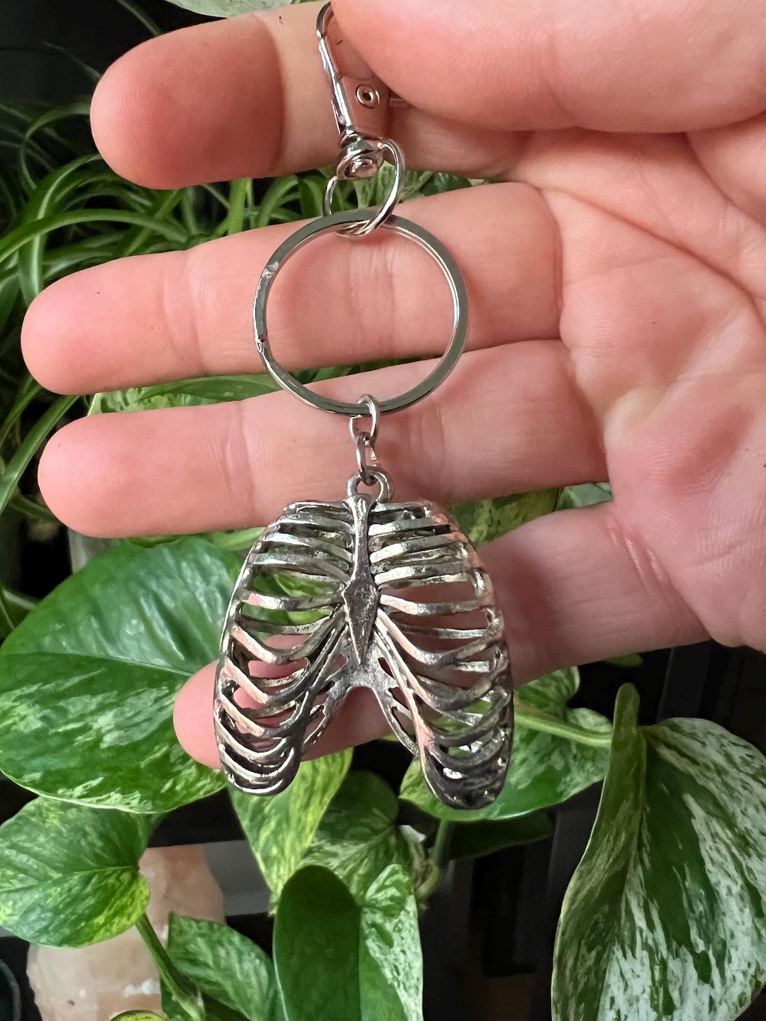 Gothic Ribcage Keychain Goth Accessories Punk Keychain Anatomical ...