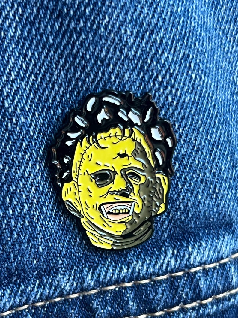 Leatherface Texas Chainsaw Massacre Classic Horror Icon Enamel Pinback ...