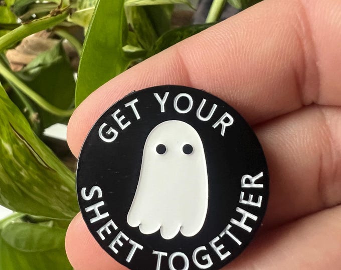 Goth Pins Halloween Buttons Spooky Ghost Pin Funny Pins Dark Humor Pins ...
