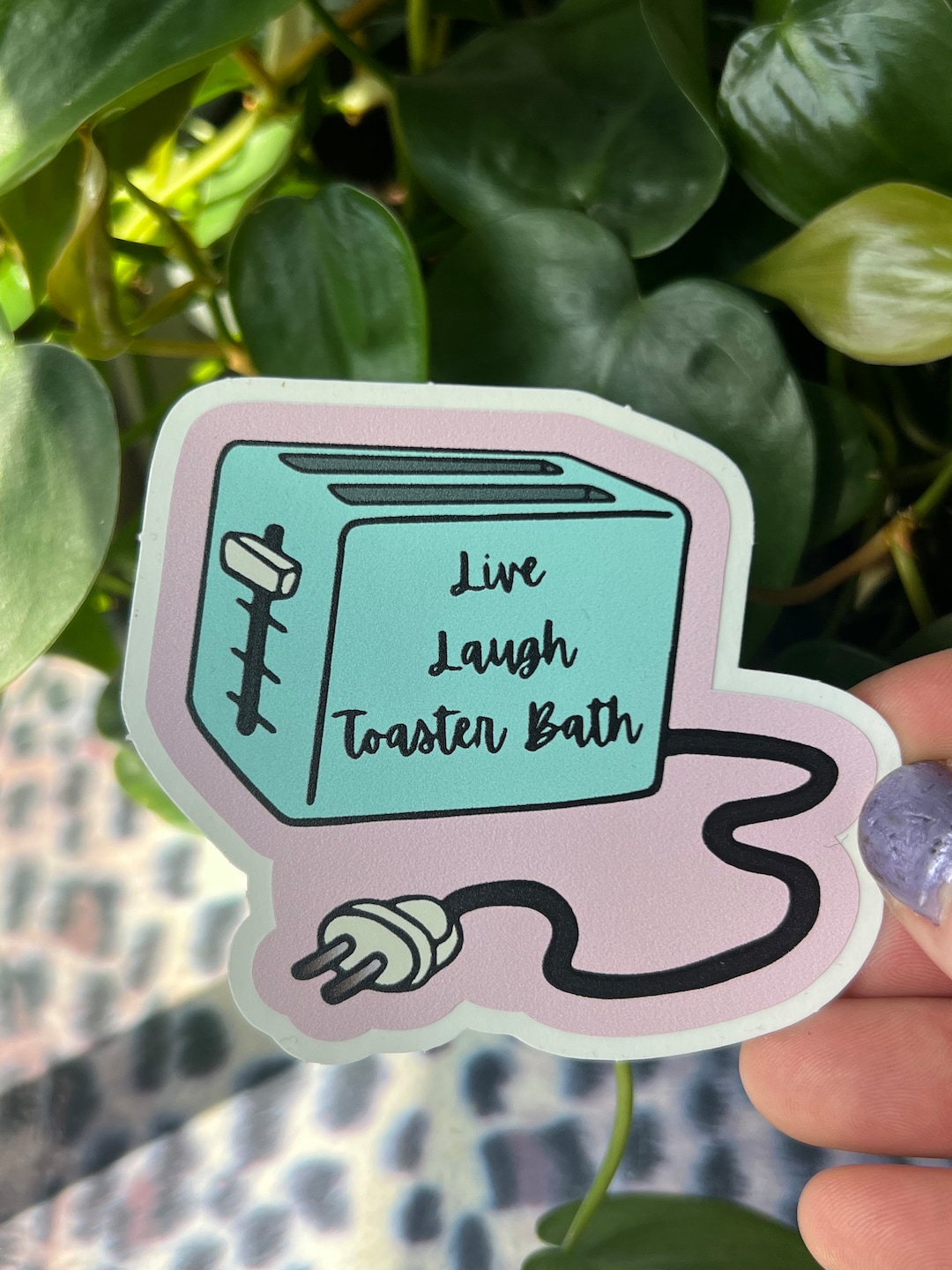 Funny Sticker Dark Humor Sticker Live Laugh Toaster Bath Vinyl Sticker ...