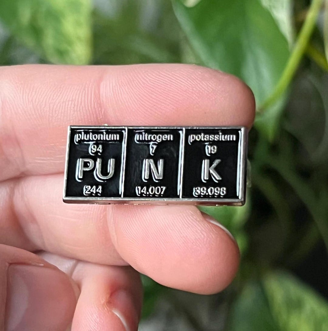 Punk Pins and Badges Periodic Table Enamel Pin Science Gift Black and ...