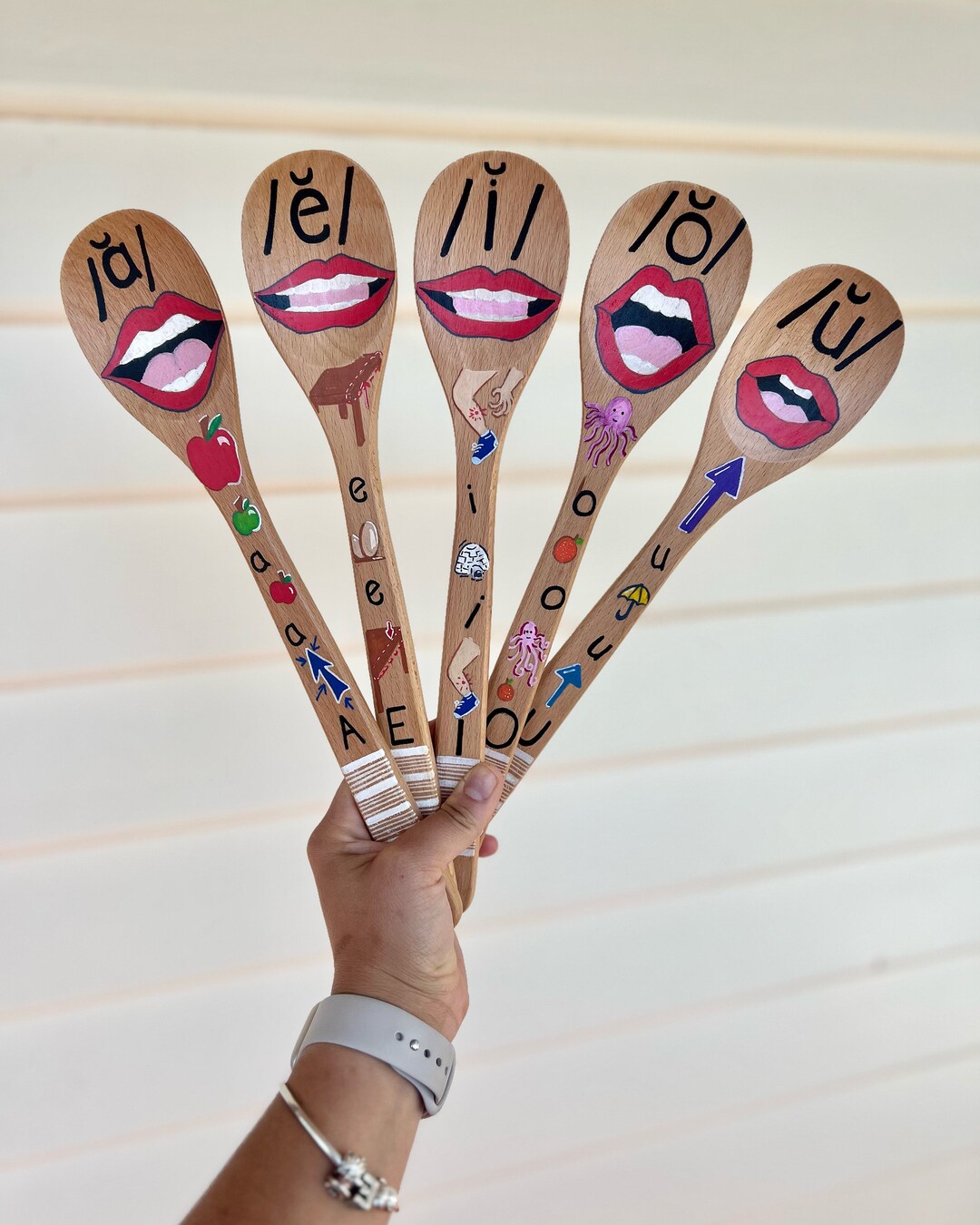 Wood'n'spoon Vowel Sounds 5 Set - Etsy Australia
