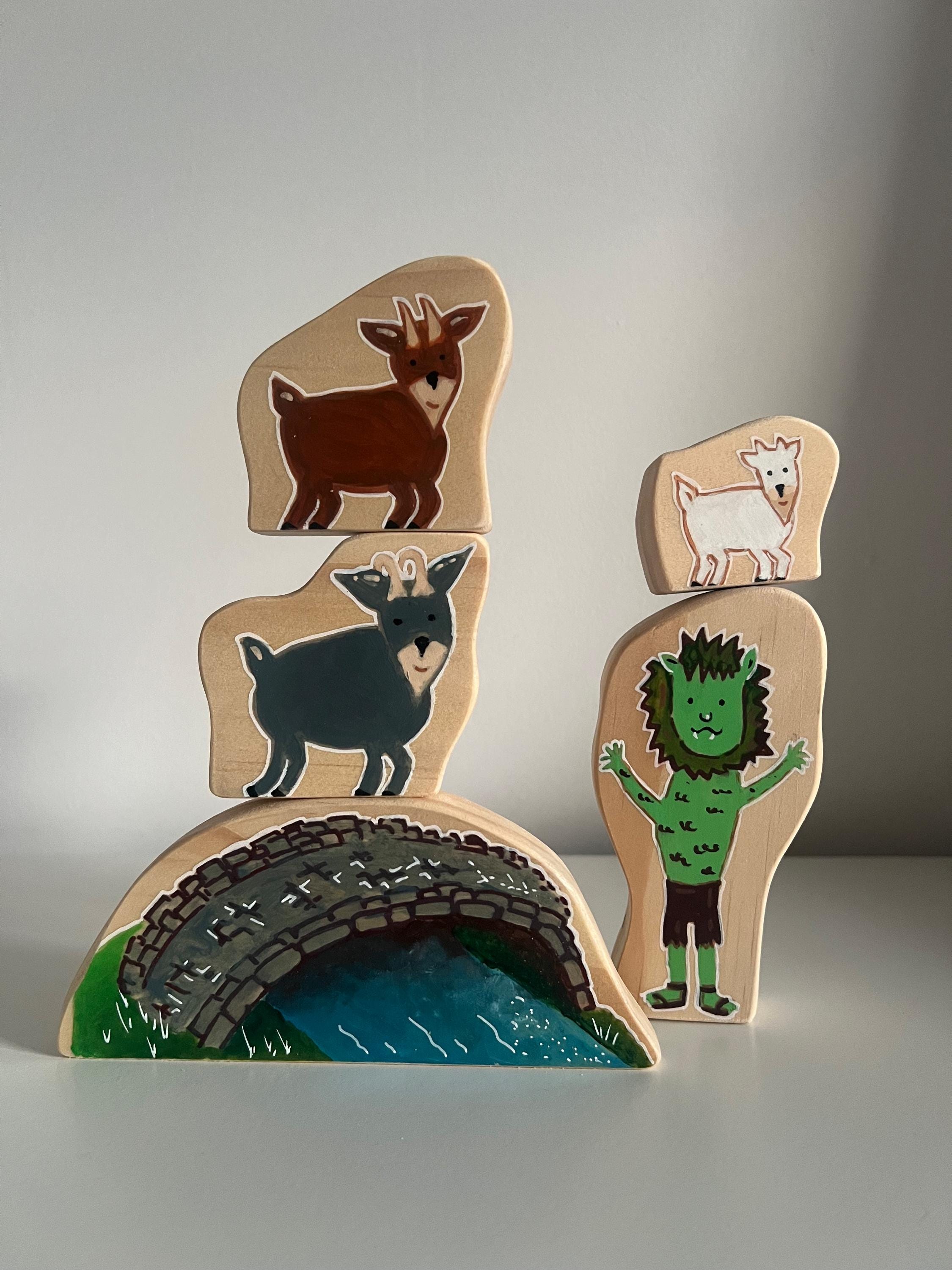 The Three Billy Goats Gruff Wood'n'blocks - Etsy