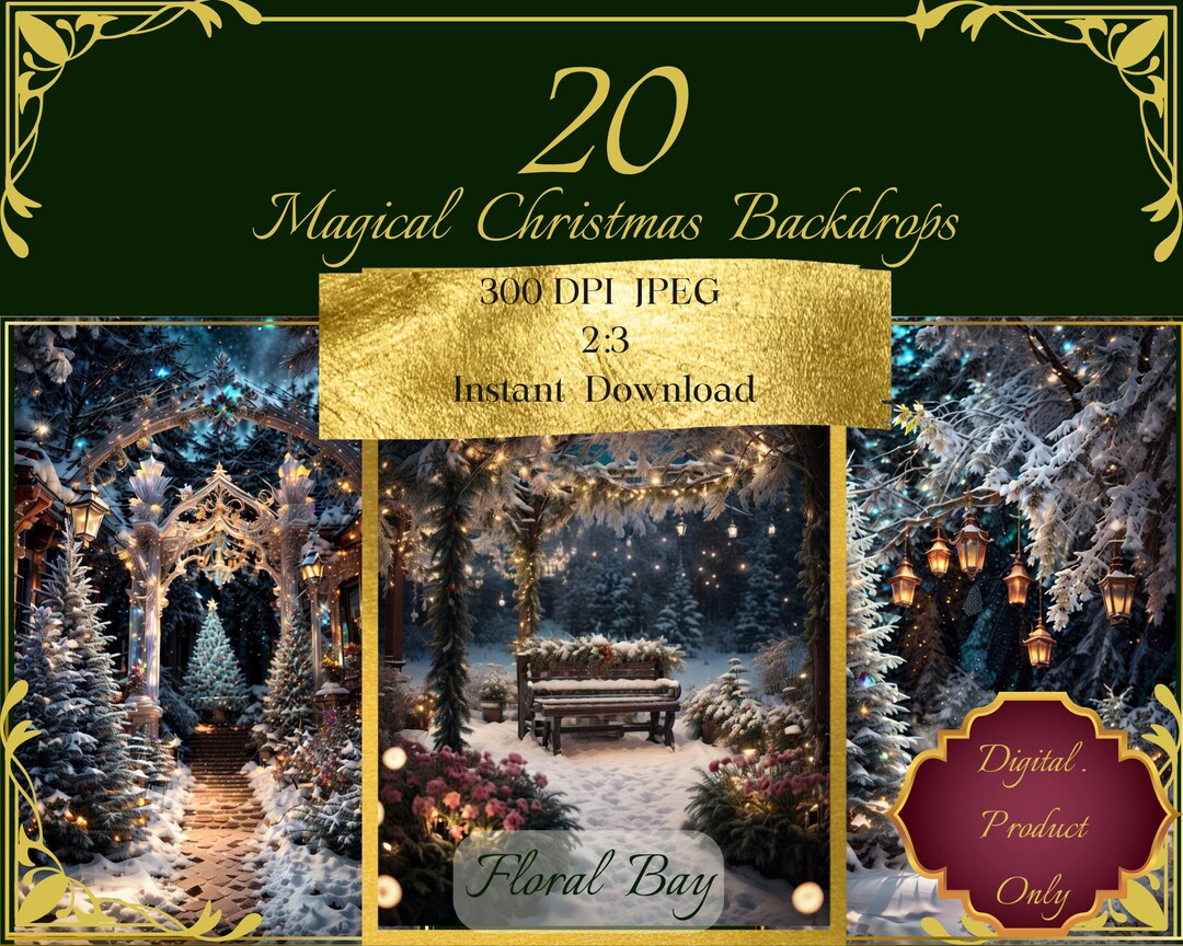 Set of Twenty, Magical Christmas Digital Backdrops, Twenty, Magical ...