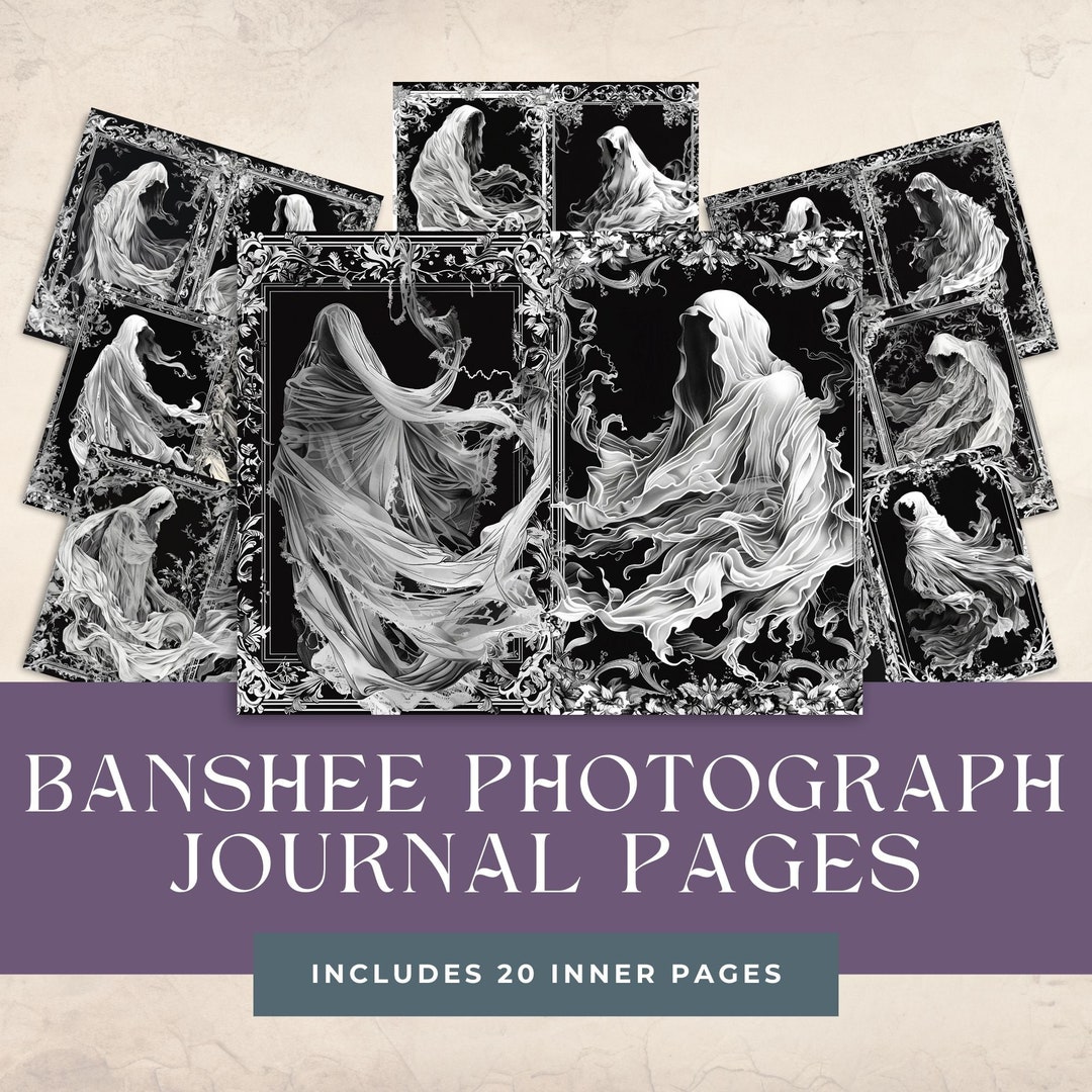 Ghost Portrait, Banshee Photographs, Halloween Junk Journal Pages ...