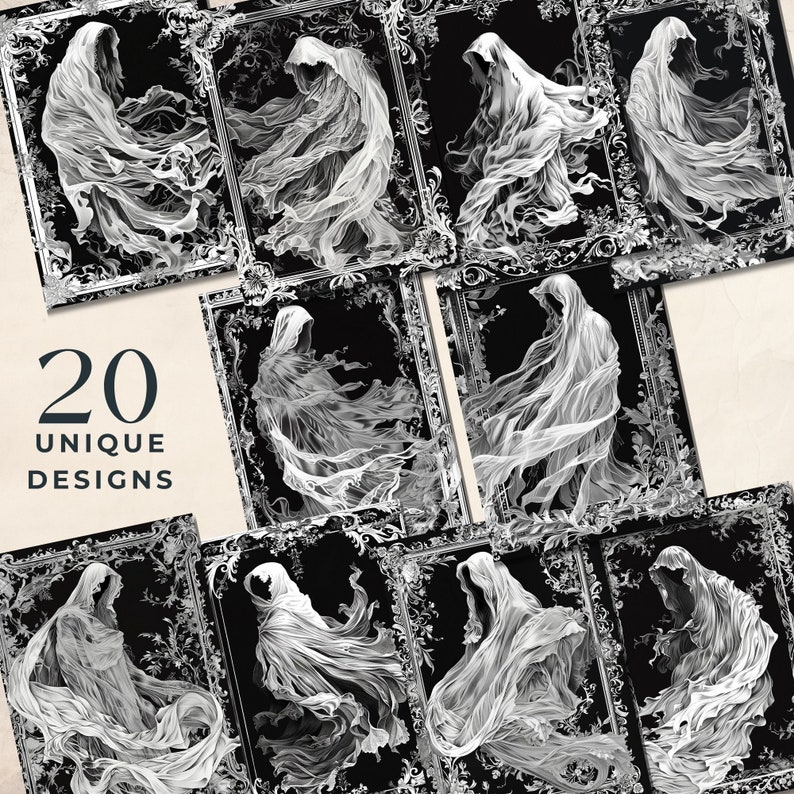 Ghost Portrait, Banshee Photographs, Halloween Junk Journal Pages ...