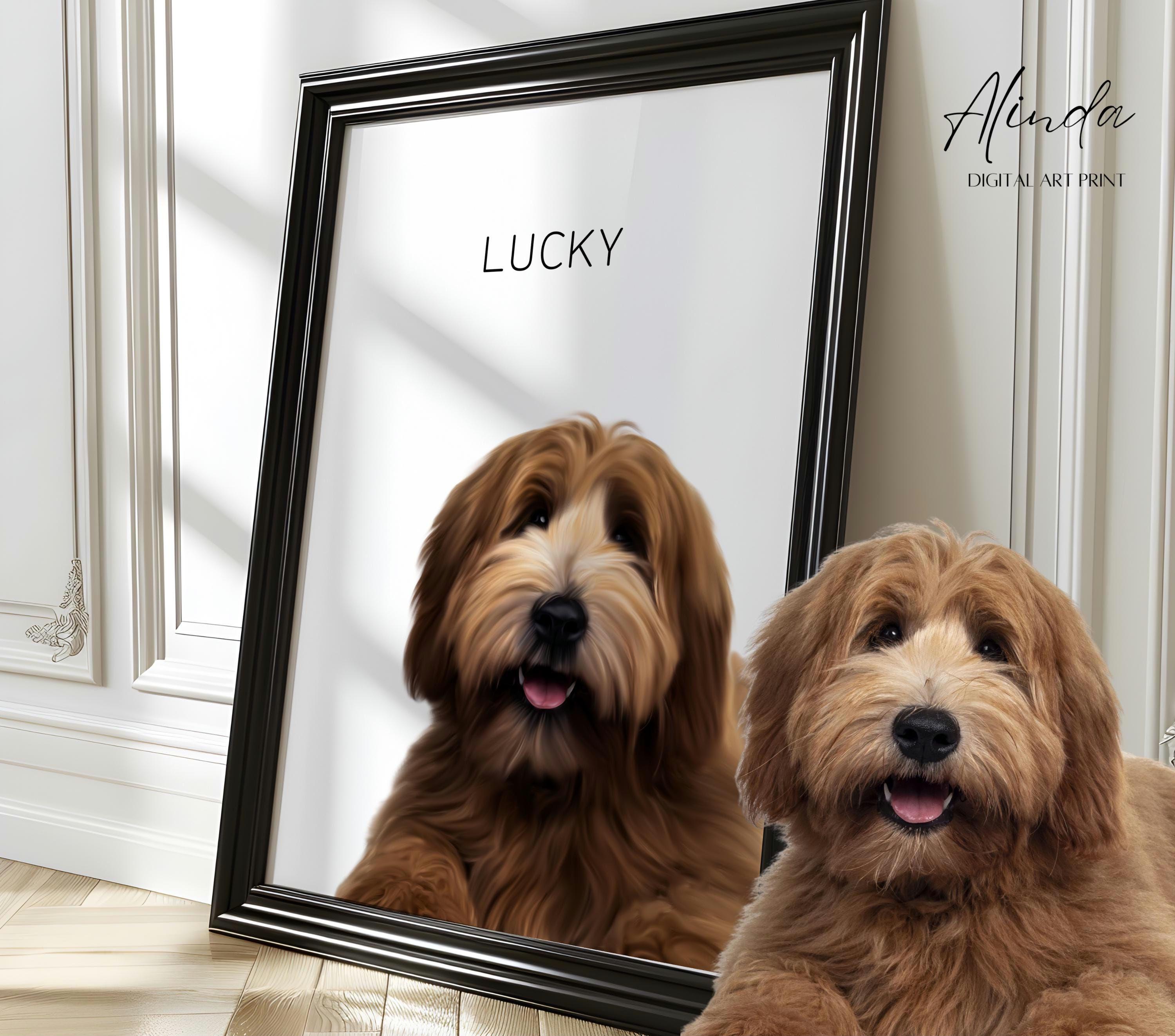 Custom Pet Portrait Custom Dog Painted From Photo Personalized Custom ...