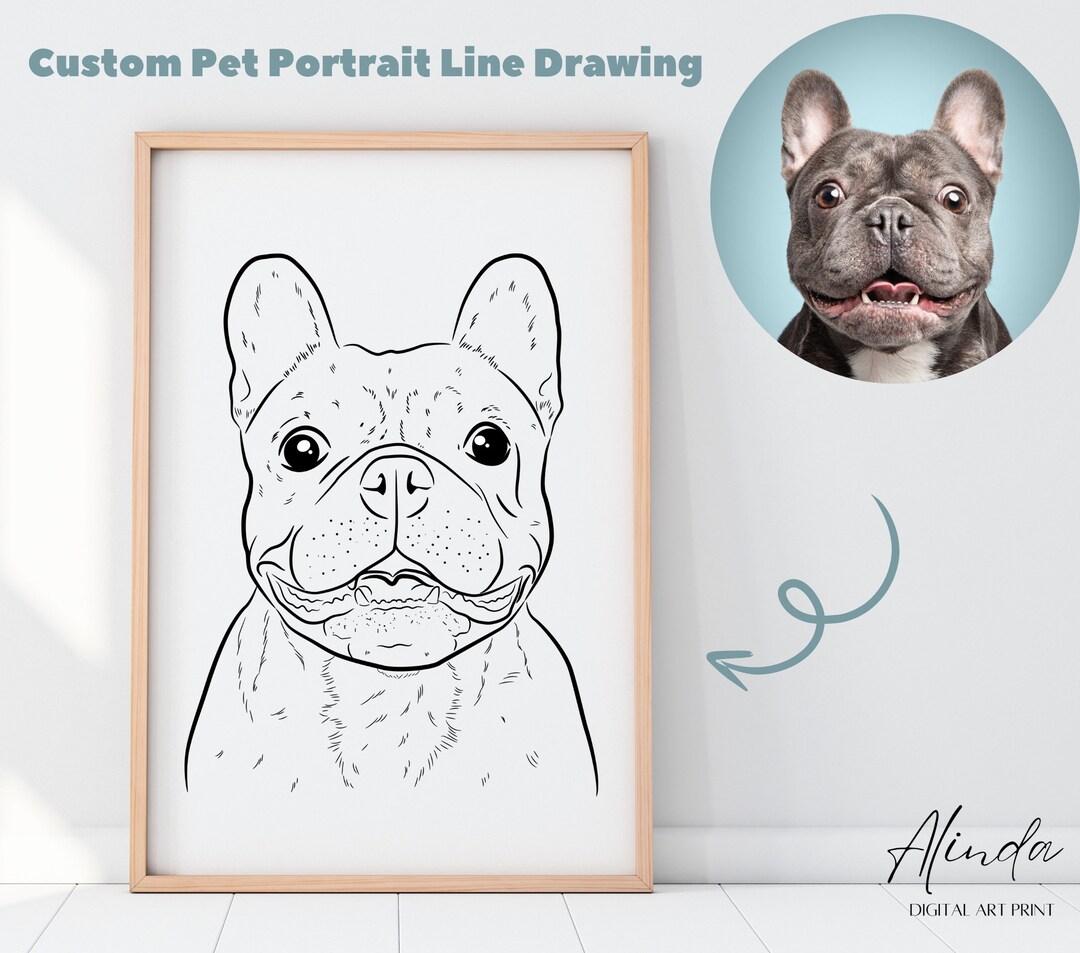 Custom Pet Tattoo Custom Dog Drawing From Photo Custom Dog Portrait ...