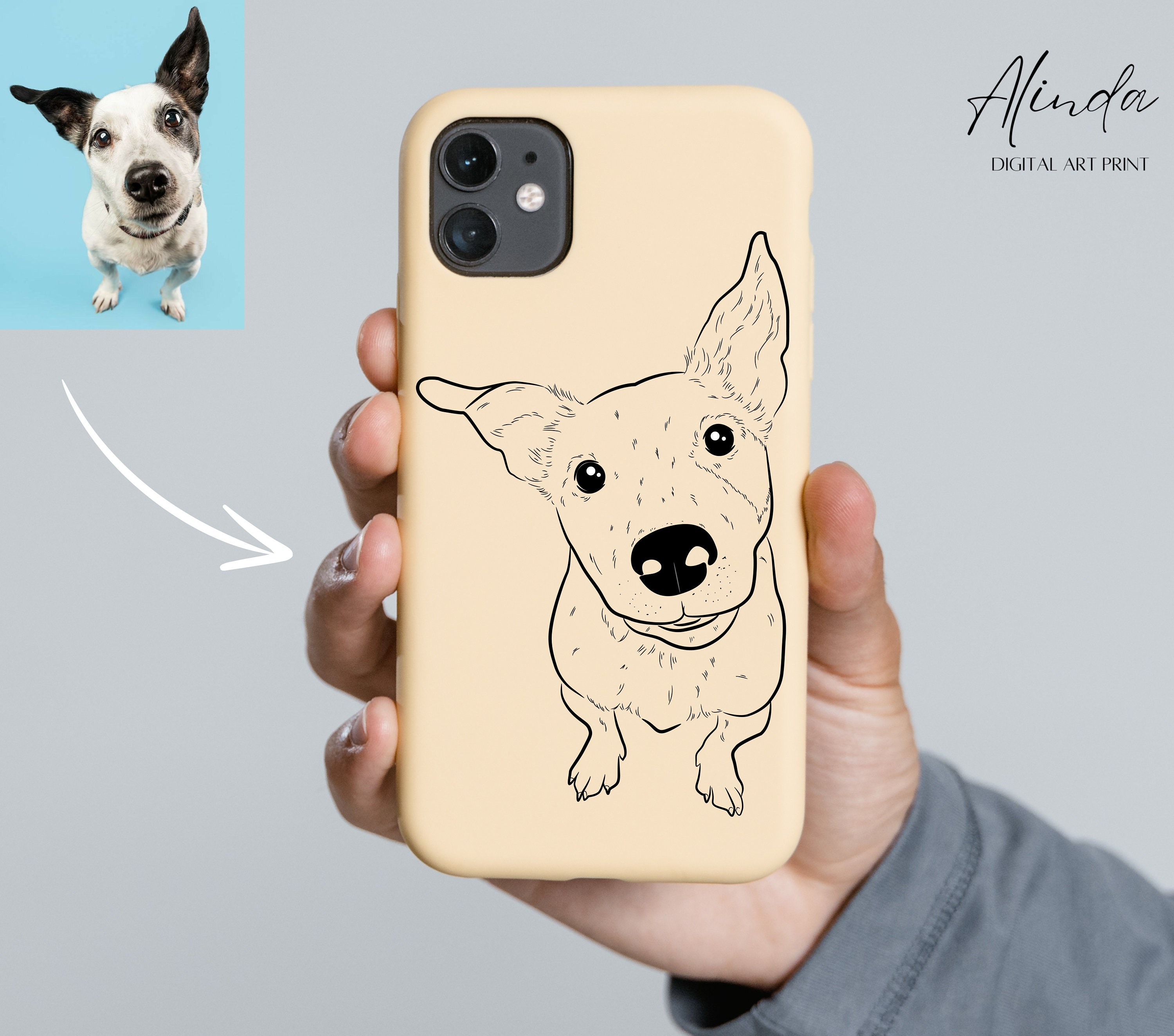 Custom Pet Tattoo Custom Dog Drawing From Photo Custom Dog Portrait ...