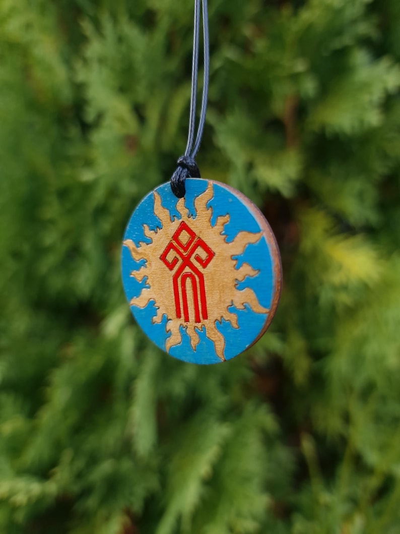 Chur, Slavic God of Boundaries and Property, Wooden Pendant, Wooden ...